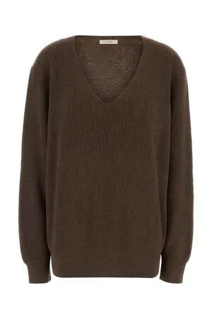 THE ROW The Row Ribbed Stretch Cotton Blend Sweater