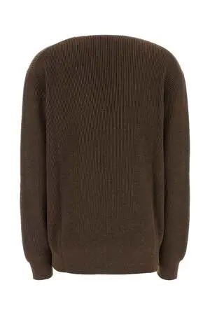 THE ROW Ribbed Stretch Cotton Blend Sweater