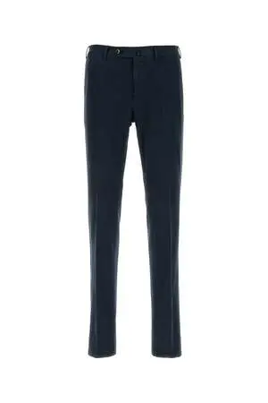 PT TORINO Stretch Cotton Blend Trousers With Central Ironed Pleats