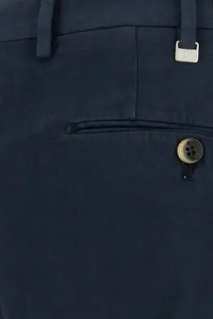 PT TORINO Stretch Cotton Blend Trousers With Central Ironed Pleats