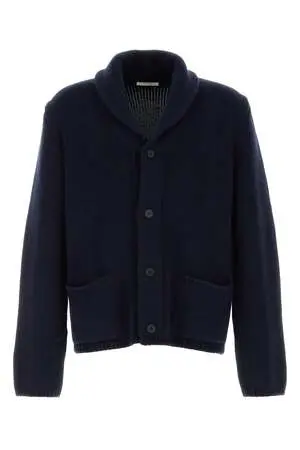 THE ROW Navy Cashmere And Cotton For Cardigan - Blue