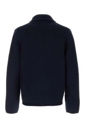 THE ROW Navy Cashmere And Cotton For Cardigan