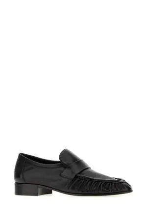 THE ROW Pebble Leather Soft Loafers