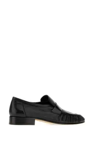 THE ROW Pebble Leather Soft Loafers