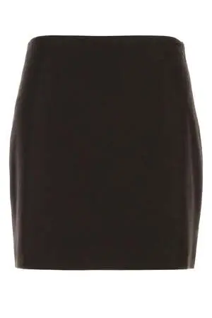 LE SULLY STUDIO Stretch Flannel Mini Skirt - Brown