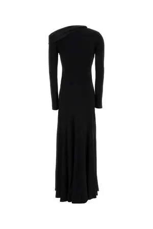 Alberta Ferretti Crepe Maxi Dress With Slit