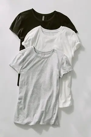 Free People Kit Tee With Crewneck And Short Sleeves - White