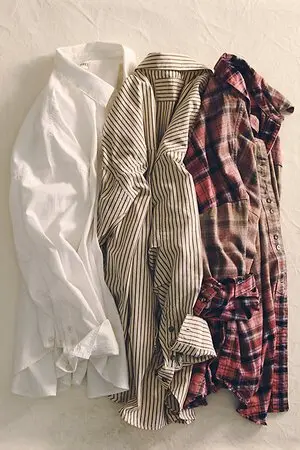 Free People Lexi Striped Shirt - Tea Combo