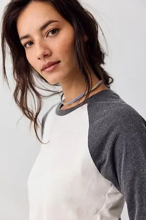 Daydreamer Burnout Raglan Tee - Ivory Combo