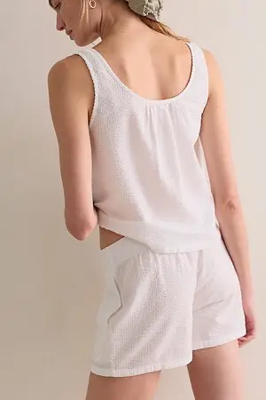 NUDEA Cotton Seersucker Boxer Shorts - White