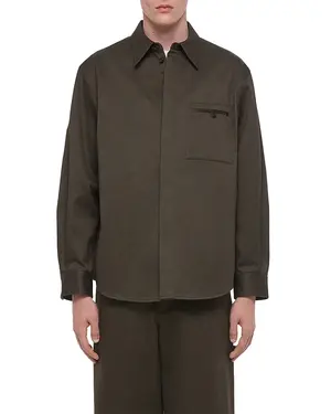 Helmut Lang Chino Twill Pocket Overshirt - Dark Moss