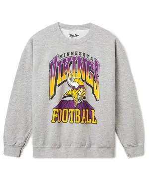 Junk Food Clothing Minnesota Vikings All Pro Crew Fleece - Heather Grey
