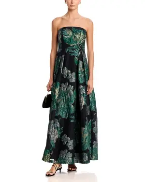 Eliza J Strapless Jacquard Gown