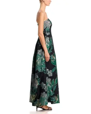 Eliza J Strapless Jacquard Gown