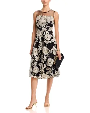 Eliza J Lace Sleeveless Midi Dress