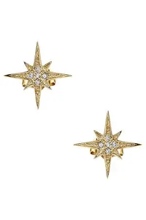 SYDNEY EVAN Small Starburst Stud Earrings In Metallic - Gold