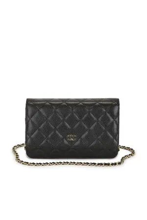 Chanel Caviar Classic Wallet On Chain - Black