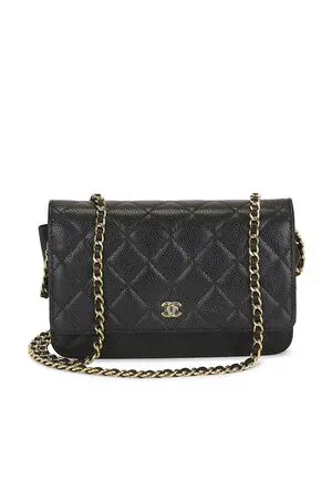 Chanel Caviar Classic Wallet On Chain - Black