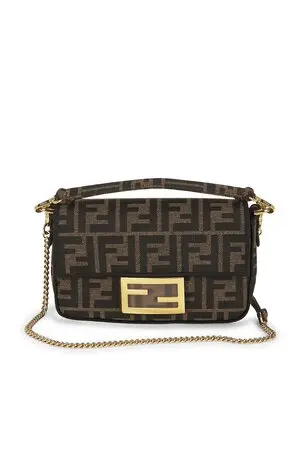 Fendi Mini Ff 1974 Baguette Shoulder Bag - Brown