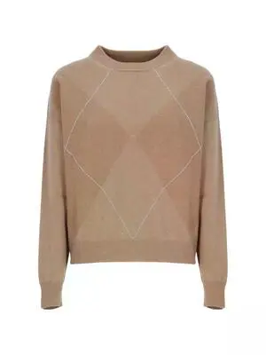Peserico Embellished Diamond-knit Sweater - Brown