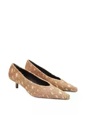 Loulou De Saison Deer-print Pony-effect Pumps - Brown