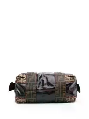 Fendi Zucca Trimmed Coated Canvas Boston Bag