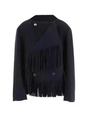 Carven Fringe-trimmed Double-breasted Jacket