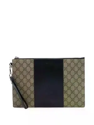 Gucci 2000-2015 Gg Supreme Wristlet Zip Pouch Clutch Bag