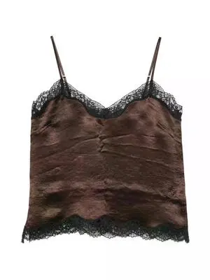 TWINSET Sweetheart Neck Lace Trim Camisole