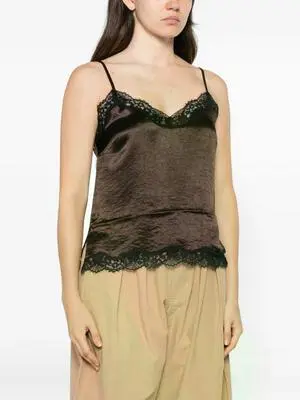 TWINSET Sweetheart Neck Lace Trim Camisole
