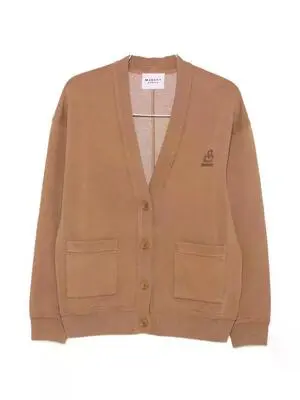 MARANT ETOILE Logo Embroidered Patch-pocket Cardigan - Brown