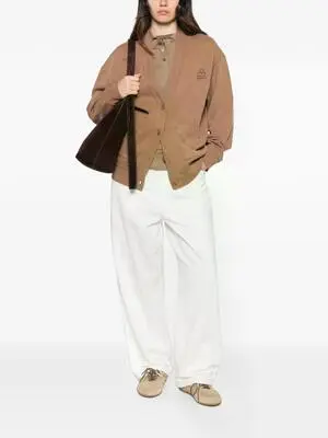 MARANT ETOILE Logo Embroidered Patch-pocket Cardigan - Brown