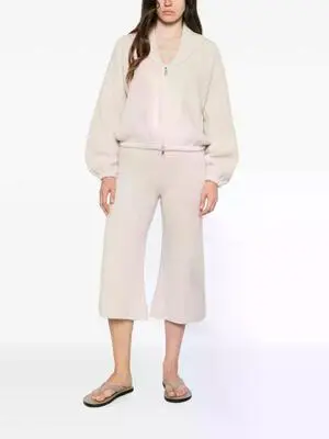 ELY ELY Ribbed Knit Zip-up Cardigan