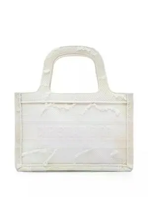 Dior 2020 Mini Embroidered Canvas Camouflage Book Tote Bag - White