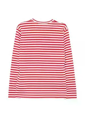 Play Comme Des Garcon Striped Long Sleeve T-shirt With Heart Patch