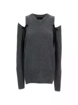 Simone Rocha Cut-out Bow Embellished V-neck Sweater