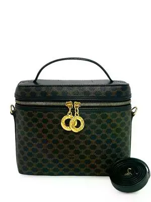 Celine 1996 Macadam Coated Canvas Vanity Bag Satchel