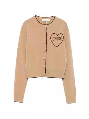 Chloé Logo Heart Cardigan
