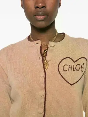 Chloé Logo Heart Cardigan
