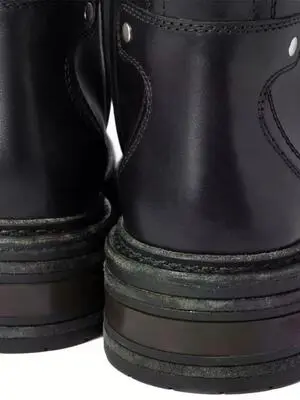 Miu Miu Leather Knee-high Lace-up Boots With Chunky Sole