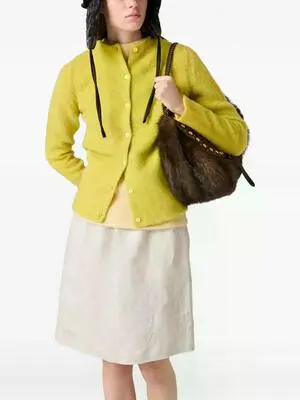 Miu Miu Flared Linen Skirt - Neutrals