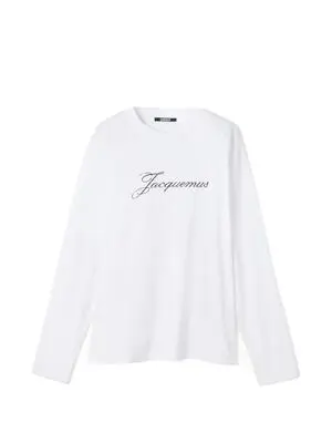 Jacquemus Long-sleeve T-shirt With Printed Logo - White