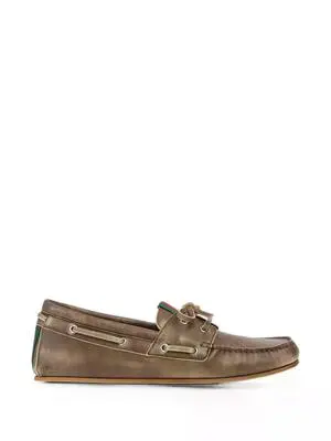 Gucci Web-stripe Boat Shoes