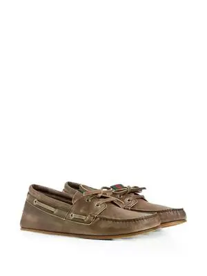 Gucci Web-stripe Boat Shoes