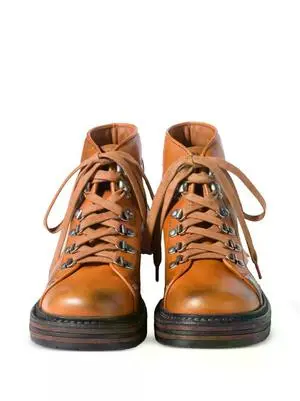 Miu Miu Leather Booties - Brown