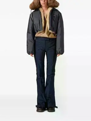 Miu Miu Technical Fabric And Shearling Windbreaker - Grey