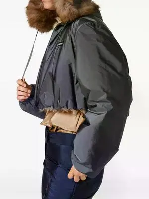 Miu Miu Technical Fabric And Shearling Windbreaker