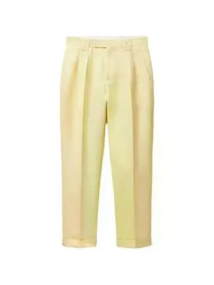 Versace Wool-linen Formal Pants - Yellow