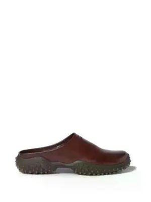Miu Miu Leather Mules With Bubble Tread - Brown