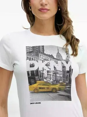 Dkny Embellished Graphic Print T-shirt